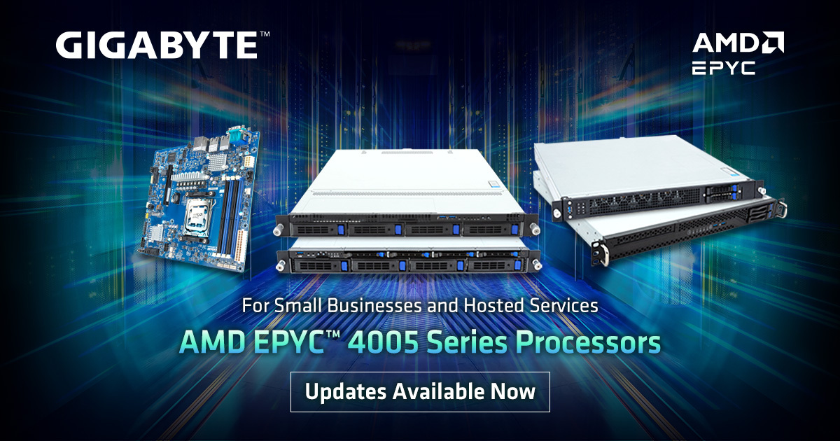 Giga Computing Supports AMD EPYC™ 4005 Series Processors on GIGABYTE Entry-level Enterprise Platforms