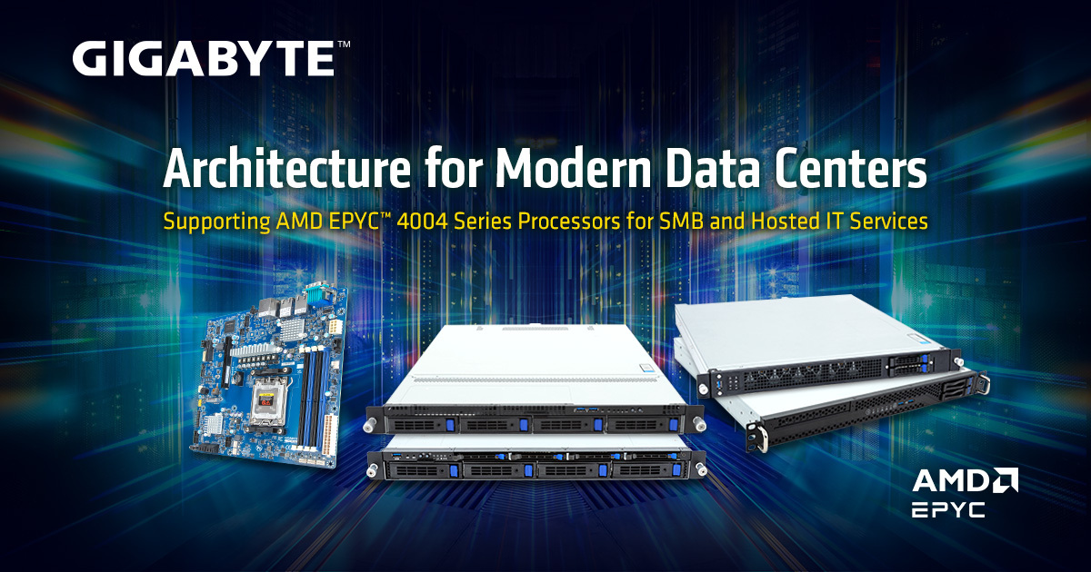 GIGABYTE Announces Support for AMD EPYC™ 4004 Series Processors